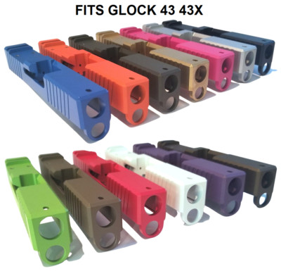 For Glock 43 43X Custom Coated Slide with RMSc Cut Out Cerakote TiN ...