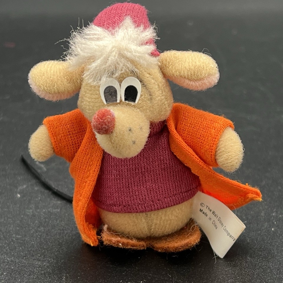 Vtg Walt Disney Cinderella Mouse JAQ Miniature Plush 1988 Simon ...