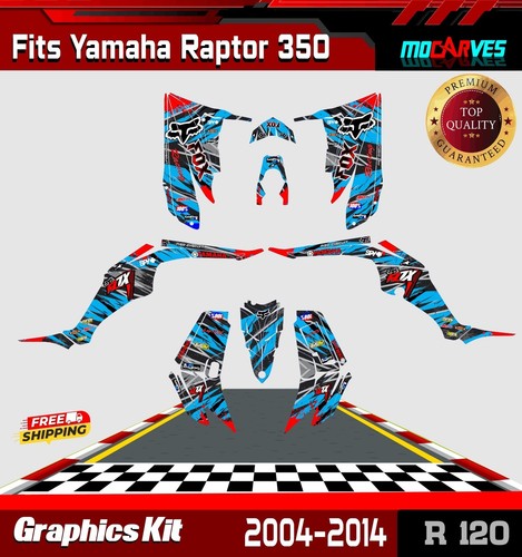 Graphics Kit Premium Yamaha Raptor 350 2004 to 2014 Decal Raptor 350 ...
