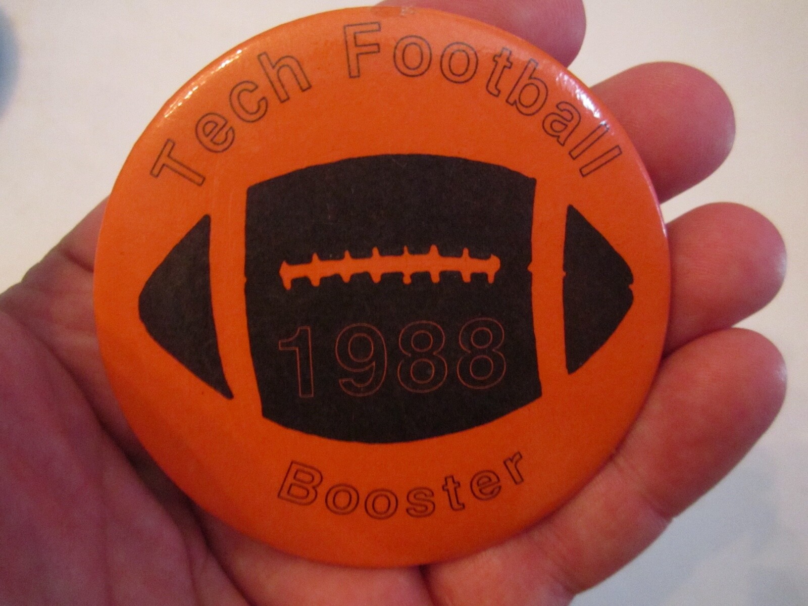 1988 TEXAS TECH FOOTBALL BOOSTER BUTTON LAPEL PIN - 3" IN DIAMETER ...