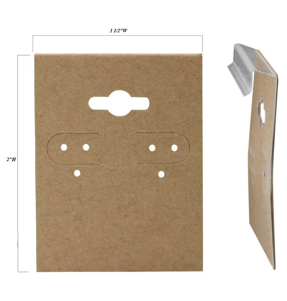 100Pc Kraft Earring Cards Hanging Earring Cards Kraft Paper Covered ...