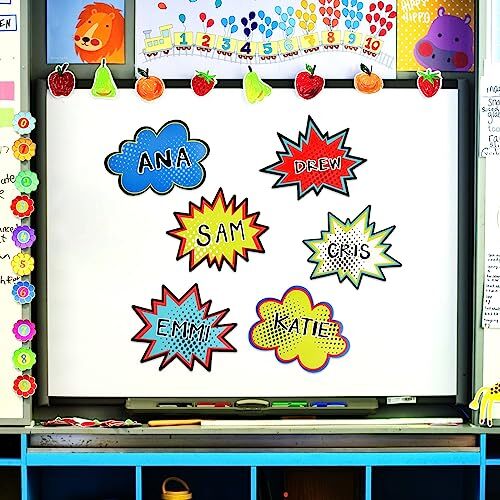 60 Pack Superhero-Themed Bulletin Board Cutouts – 5x7 Inch Poster ...