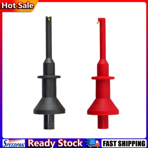 2pcs Multimeter Test Hook Clip 4mm Threaded Telescopic Flexible Probe ...