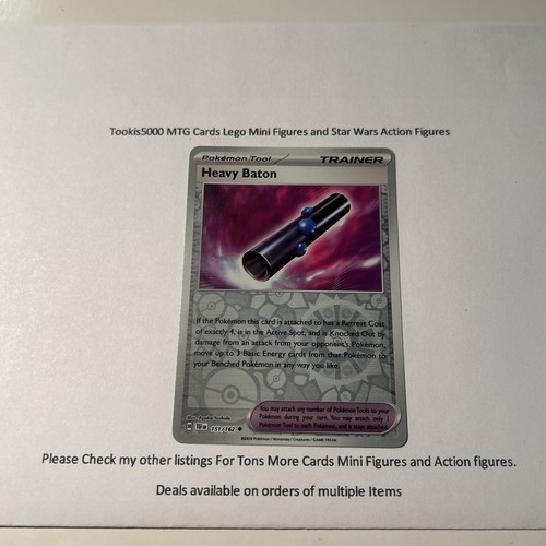 Heavy Baton 151/162 Temporal Forces Trainer Tool Reverse Holo Pokemon ...