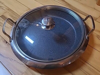 Curtis Stone Nonstick Everyday Dura-Pan 14" Skillet w/Stainless Glass ...