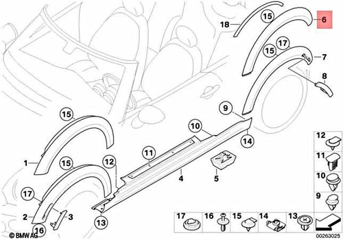 Genuine MINI Cooper One R56 R57 R58 Extension Side Panel Rear Right ...