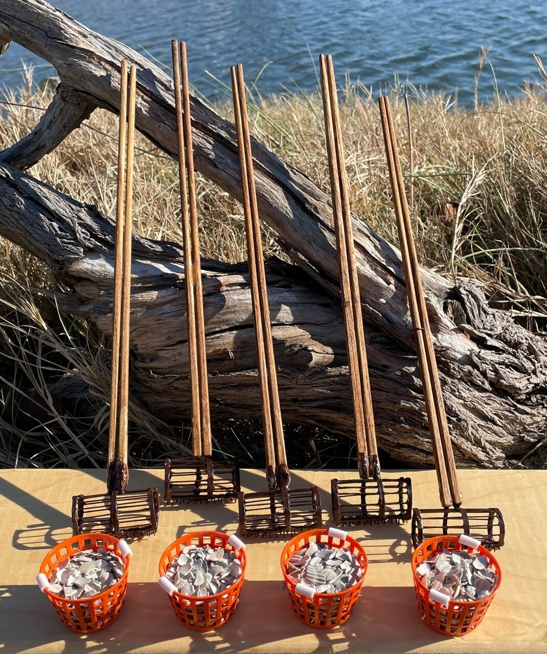 MINIATURE OYSTER TONGS, HAND TONGS, 13 IN. LONG, NAUTICAL ACCESSORY, 1: ...