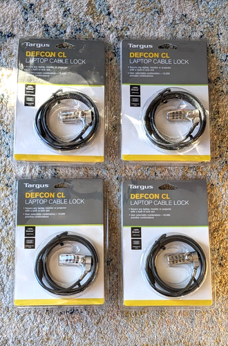 Lot of 4 Targus DEFCON CL Laptop Cable Locks PA41OU1 Resettable ...