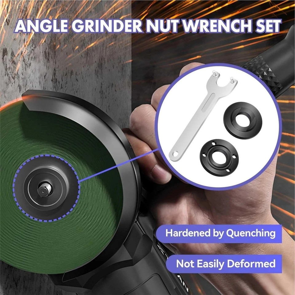 7PCS Angle Grinder Nut & Wrench Kit, Premium 5/8-11 Thread Flange Metal ...