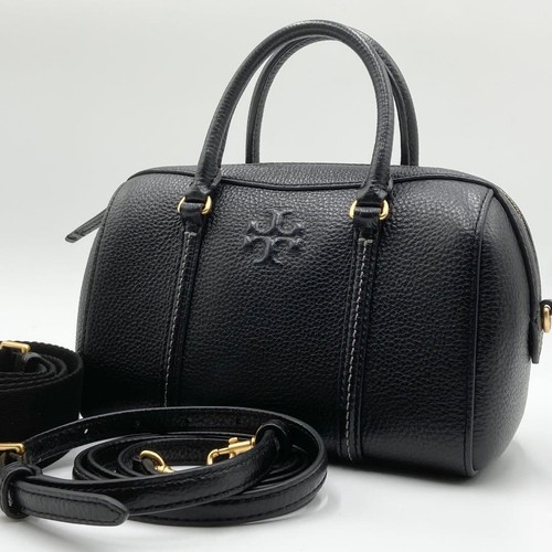 Tory Burch Thea Mini Boston Bag Leather Black Women Used Authentic | eBay