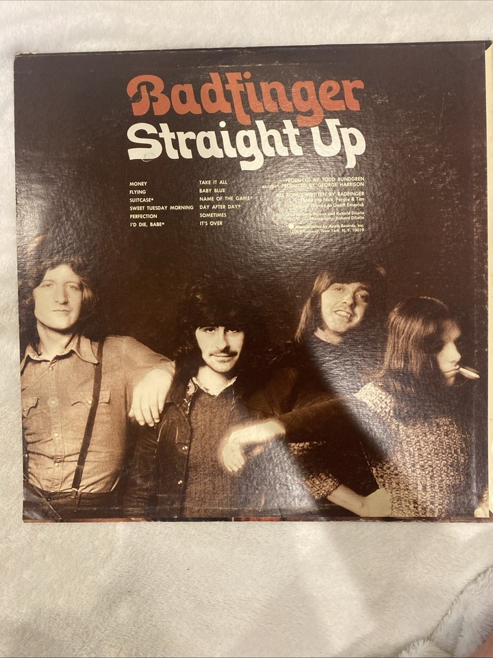 BADFINGER - STRAIGHT UP LP Vinyl Original APPLE RECORDS SW-3387 Stereo ...