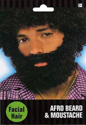 New Curly Afro Beard & Moustache Halloween Fun Fancy Dress Festival ...