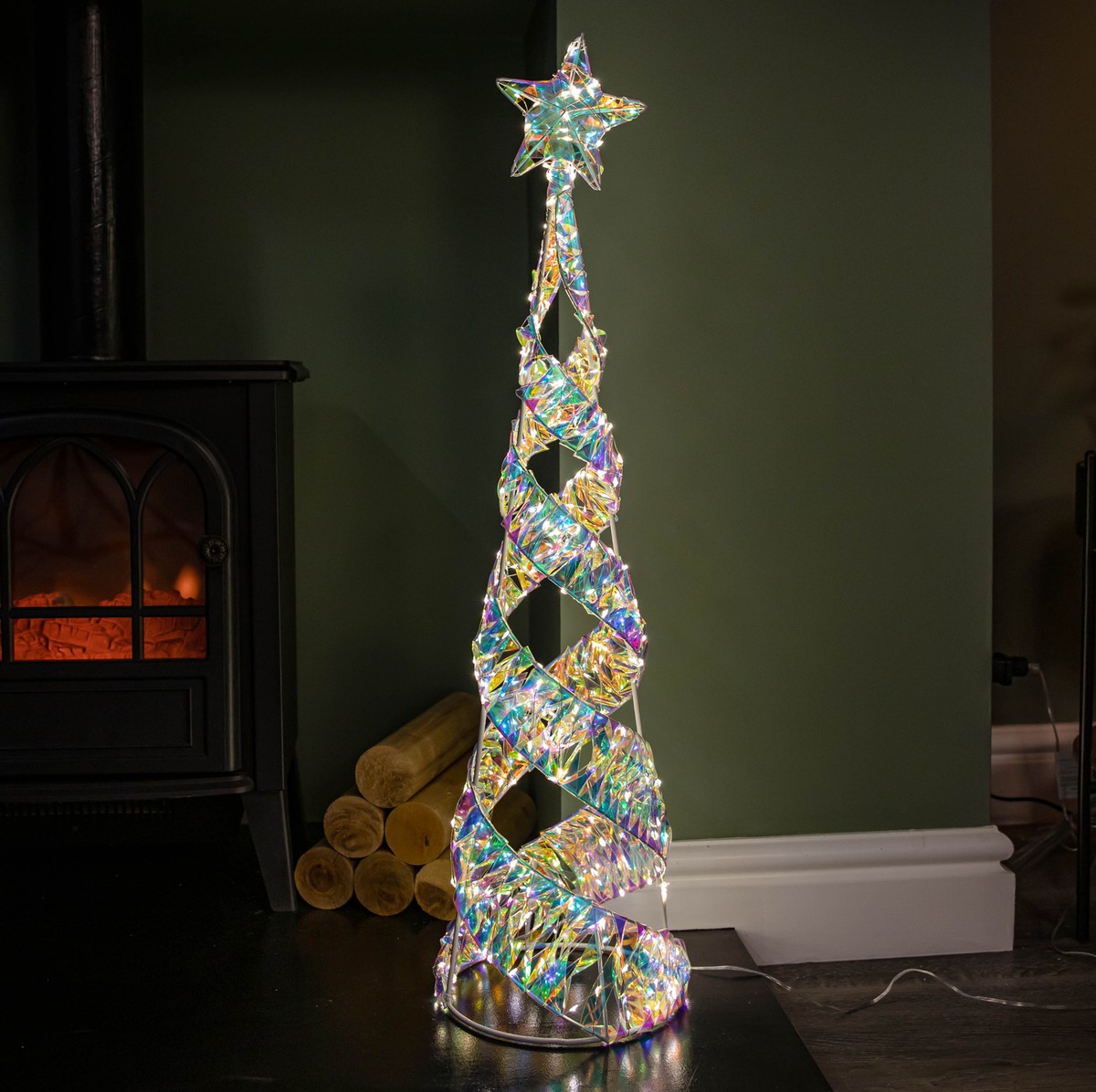 White Spiral Christmas Trees