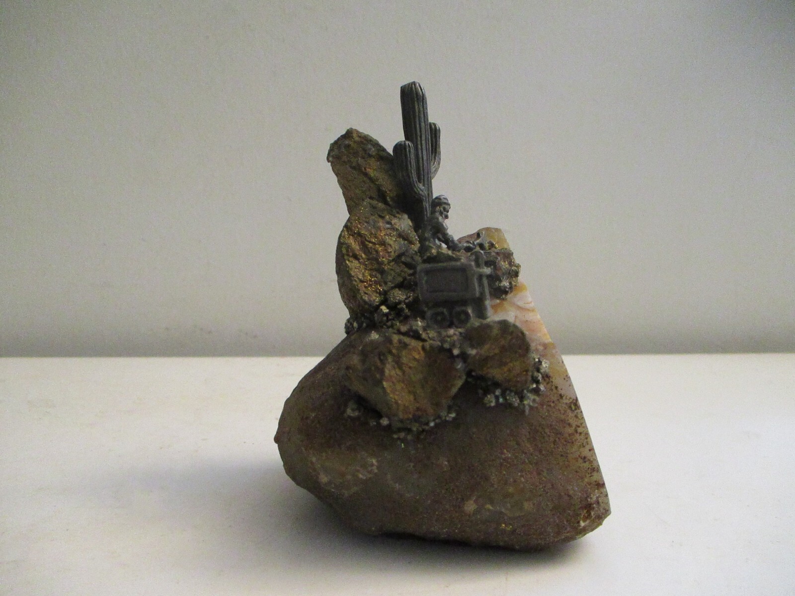 Vintage GEODE Miniature Fools Gold Mine Diorama Western Mining ...