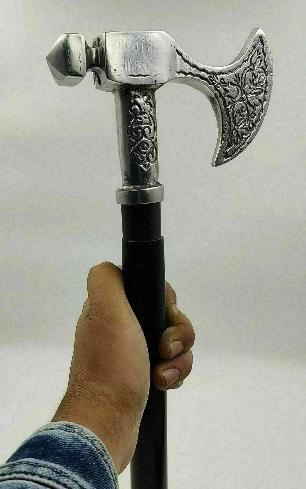 Silver Finish Metal Axe Head Victorian Axe Head Handl… - Gem