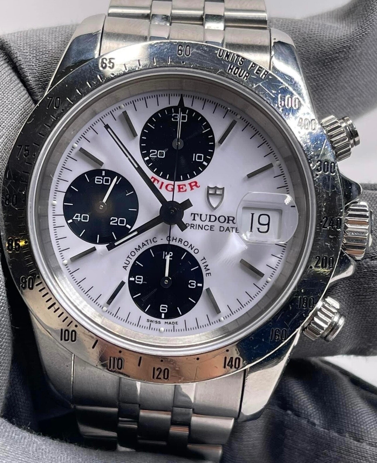 TUDOR 79280 Prince Date Tiger Chronograph Watch Panda Dial Mens Automatic Watch | eBay