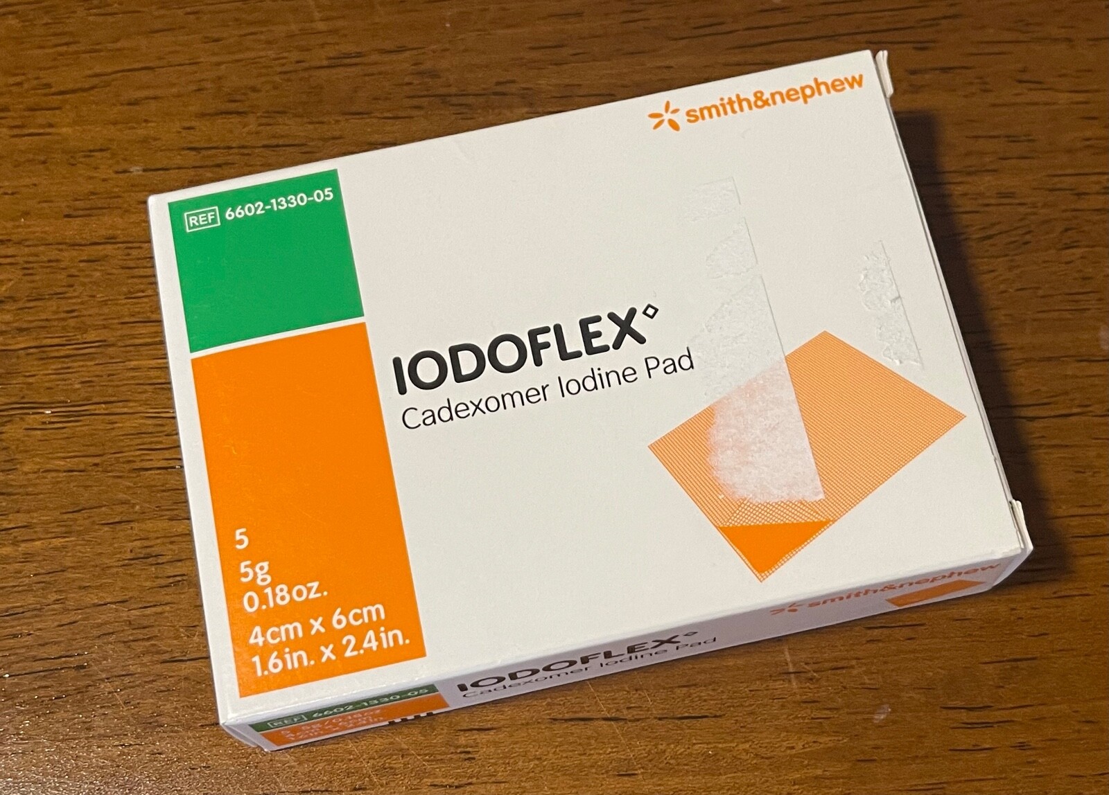 Iodoflex Cadexomer Iodine Pad 5gm Wound Dressing 1.6" x 2.4" Box of 5 ...