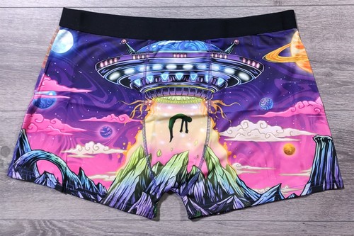 Alien Abduction Underwear Mens X-Large 40-42 Space Galaxy Novelty Boxer ...