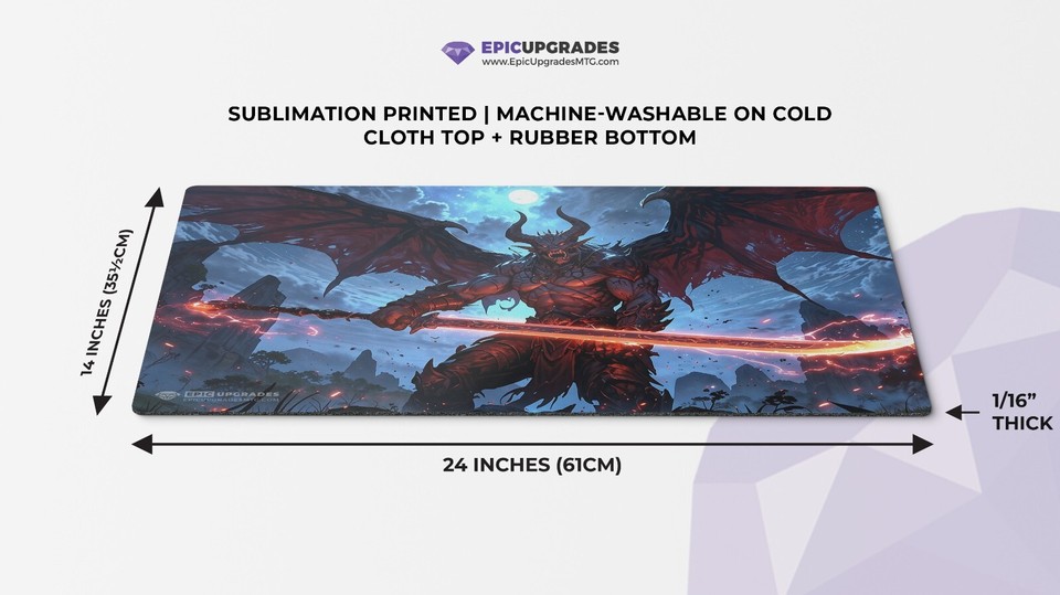Demon Playmat | 24"x14" Magic the Gathering Commander MTG Player Card ...
