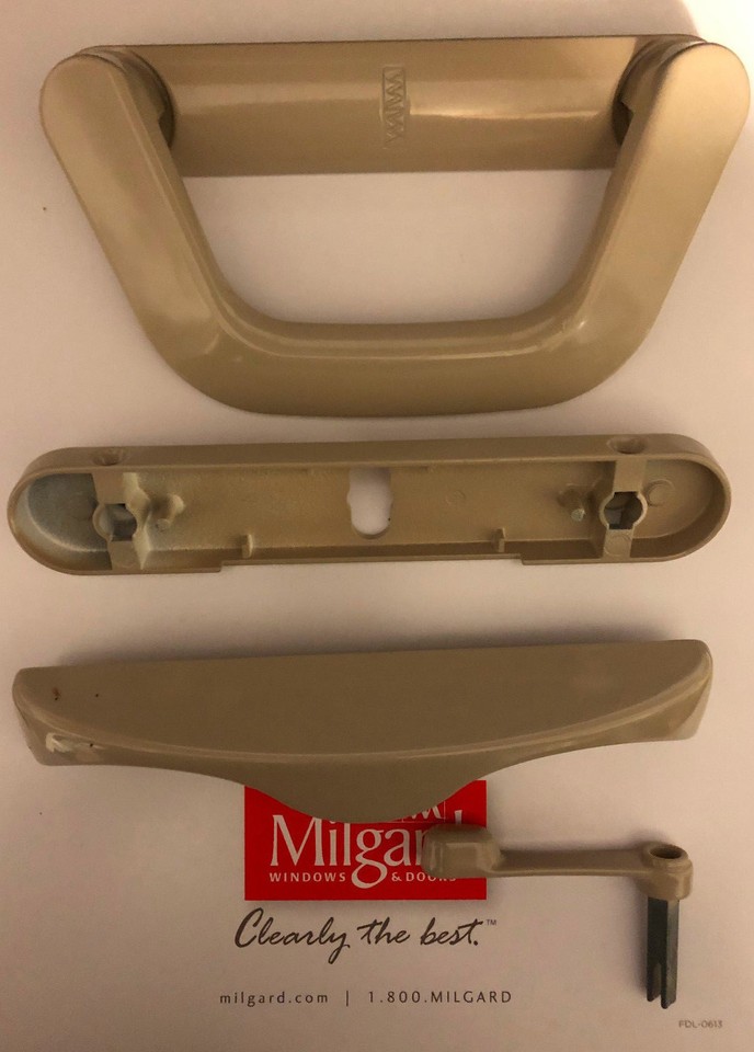 Milgard Sliding Door Handle set Classic Style D Handle Full Set TAN ...