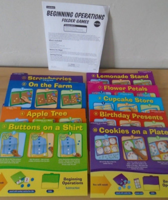 Lakeshore Beginning Operations Folder Games Pre-K - Kindergarten | eBay