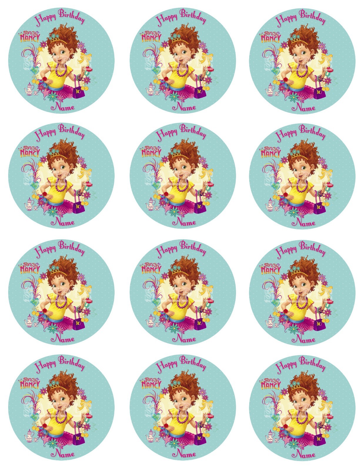 FANCY NANCY Party Edible Cake topper image | eBay