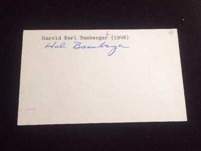 HAL BAMBERGER Autographed Signed AUTO INDEX CARD 3X5 DEBUT 1948 NY ...