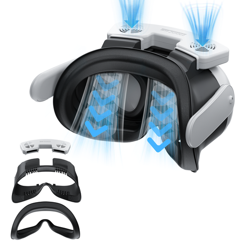 Upgraded Ventilation Cooling Fans for Quest 3 VR Face Mask Cover ...
