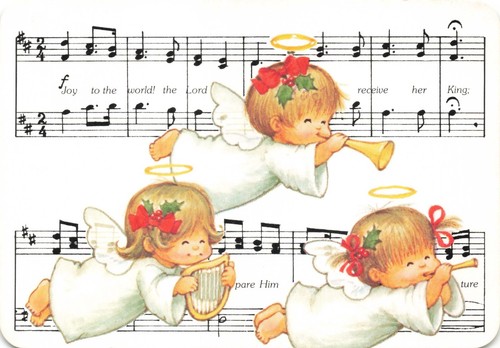 Postcard Christmas Greeting MOREHEAD ANGELS "Joy to the World ...