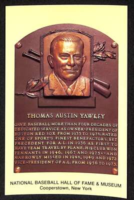 1964-Date Hall of Fame Plaque Tom Yawkey HOF Cooperstown NM Yellow ...