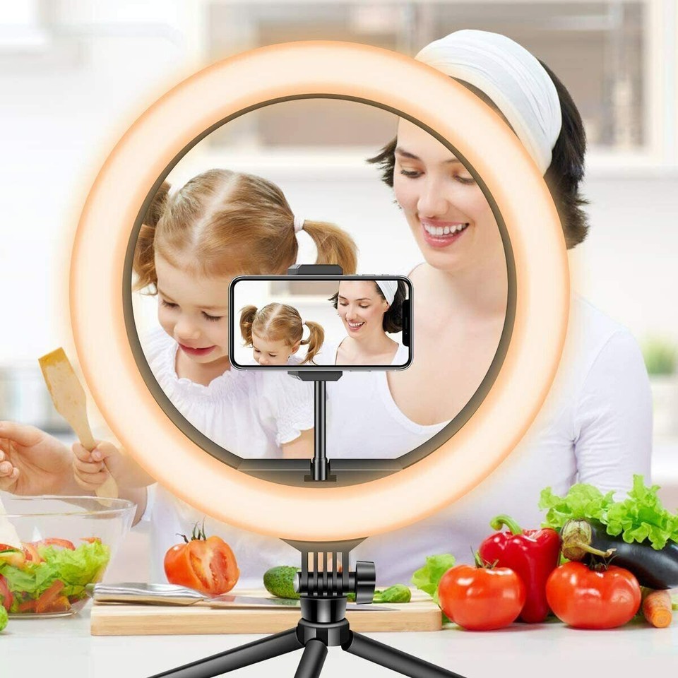 13" Ring Light with Stand & Phone Holder desktop Selfie Ring Light with ...