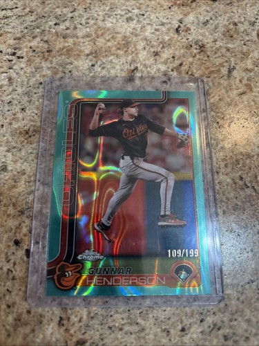 2025 Topps Chrome Gunnar Henderson AQUA WAVE REFRACTOR /199 Orioles ...