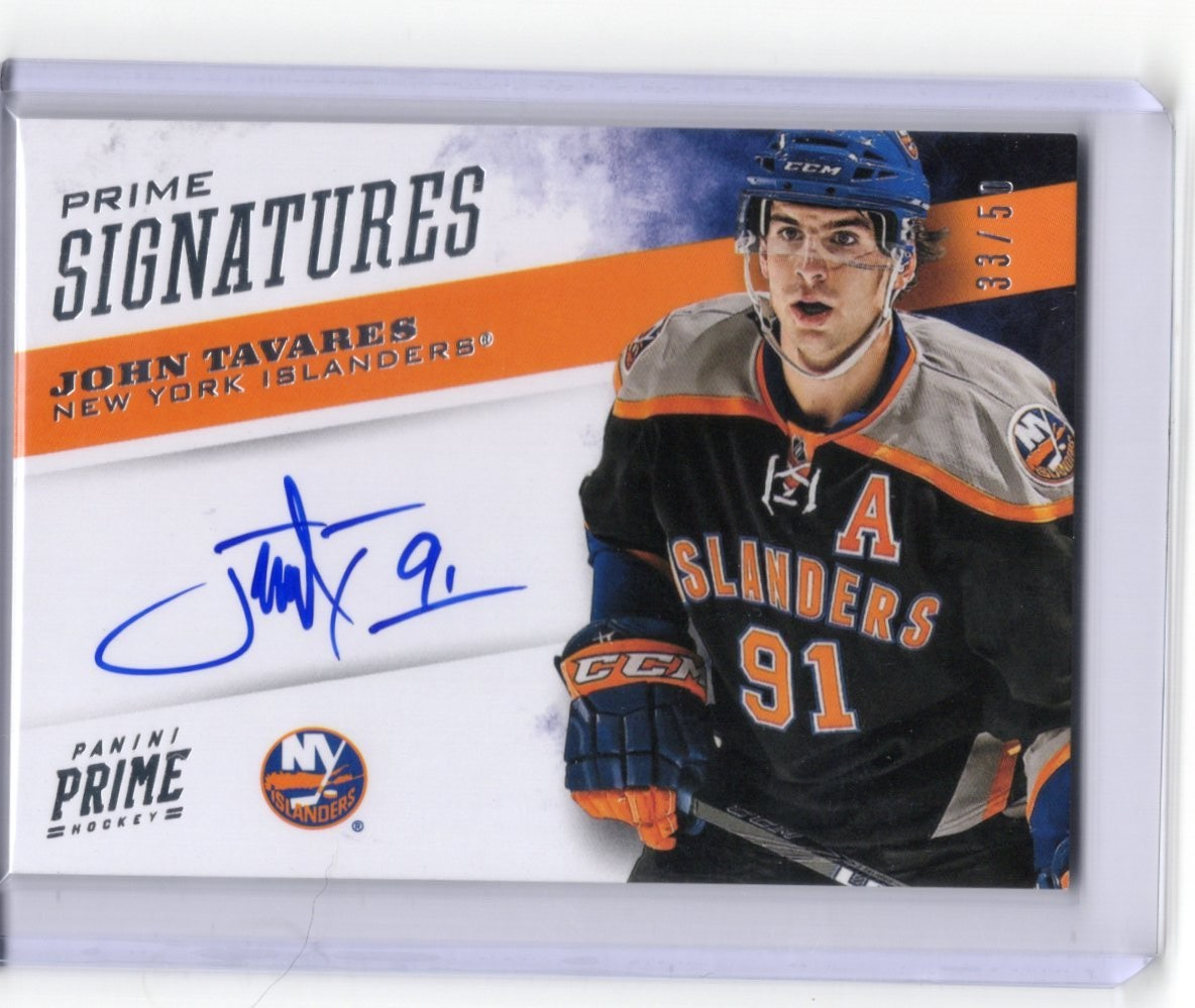 12-13 PANINI PRIME SIGNATURES AUTO JOHN TAVARES 33/50 | eBay