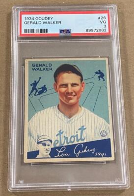 1934 GOUDEY GERALD WALKER #26 PSA 3 VG. | eBay