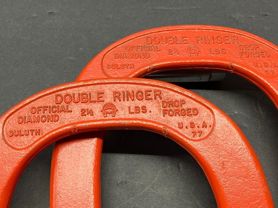 Vintage Diamond & Horseshoe Co Double Ringer Pitching Horseshoe Set | eBay