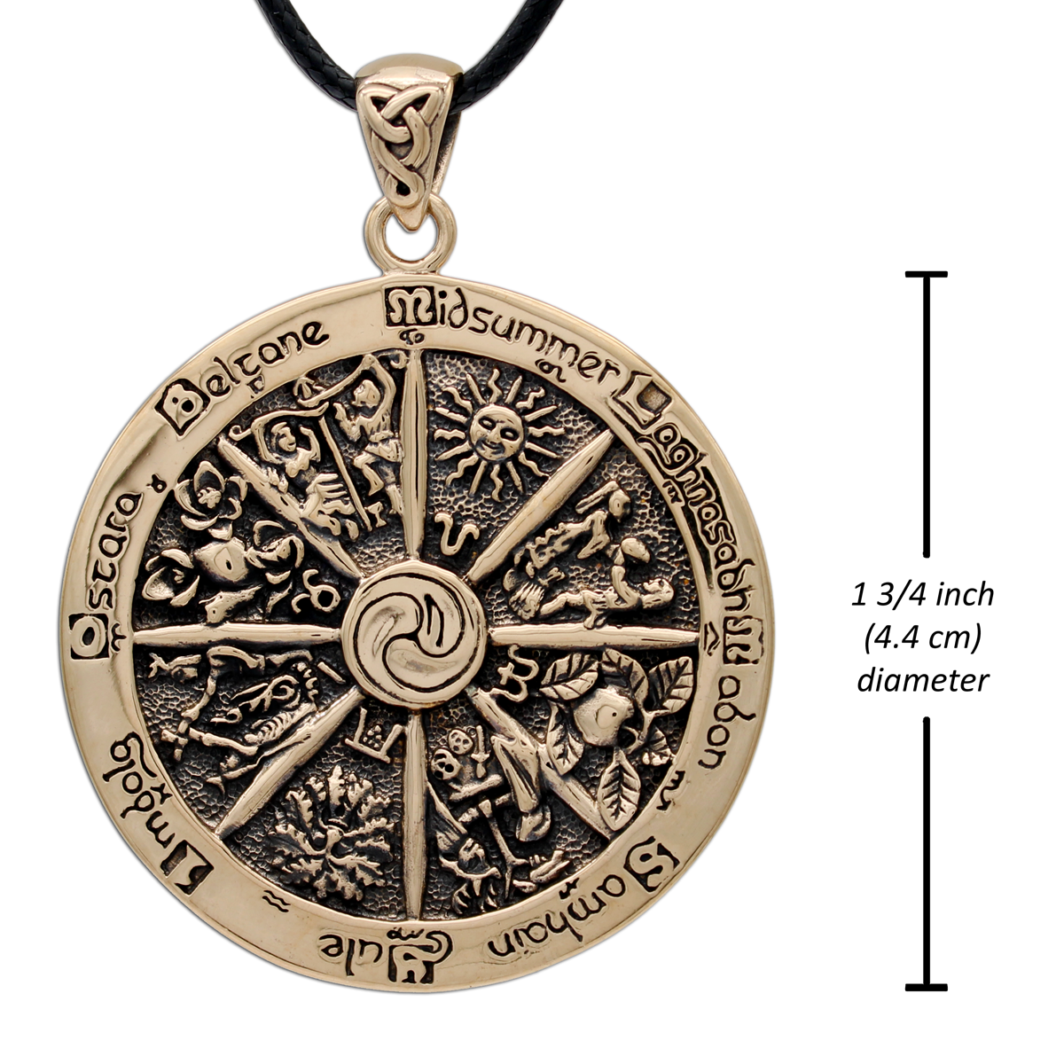 Bronze Wheel of the Year Pendant Wicca Pagan Wiccan Sabbats Jewelry ...