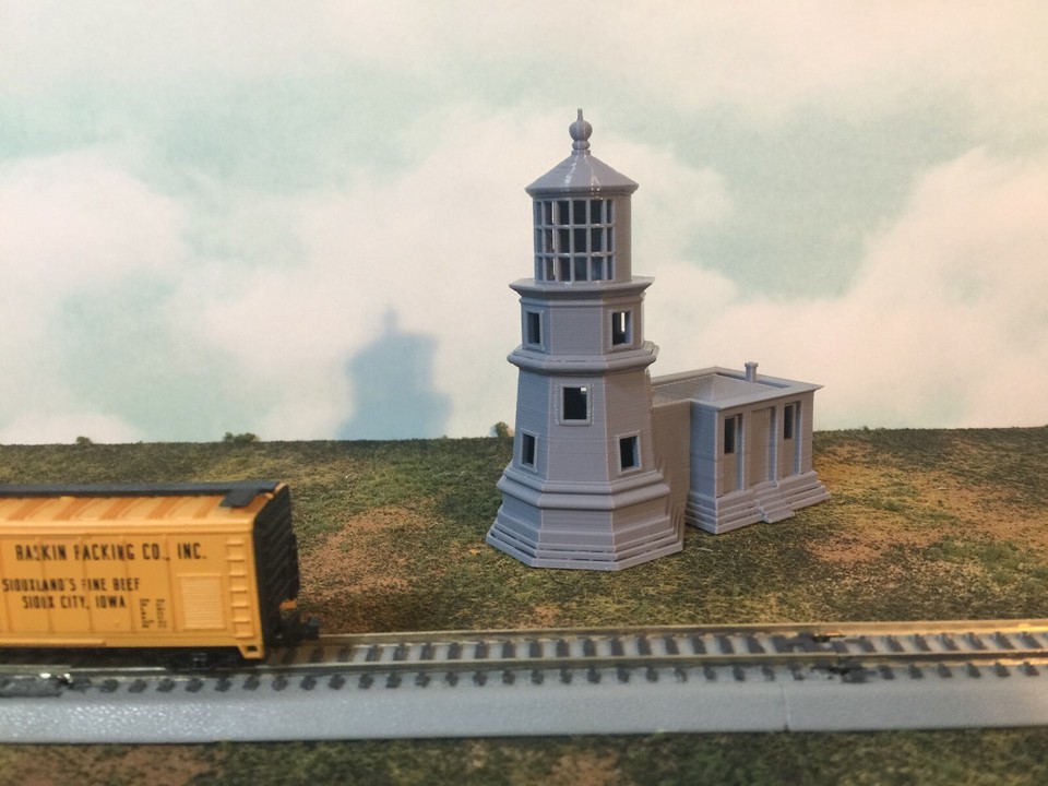SPLIT ROCK LIGHTHOUSE - Gray - N Scale 1:160 No Assembly Required! Made ...