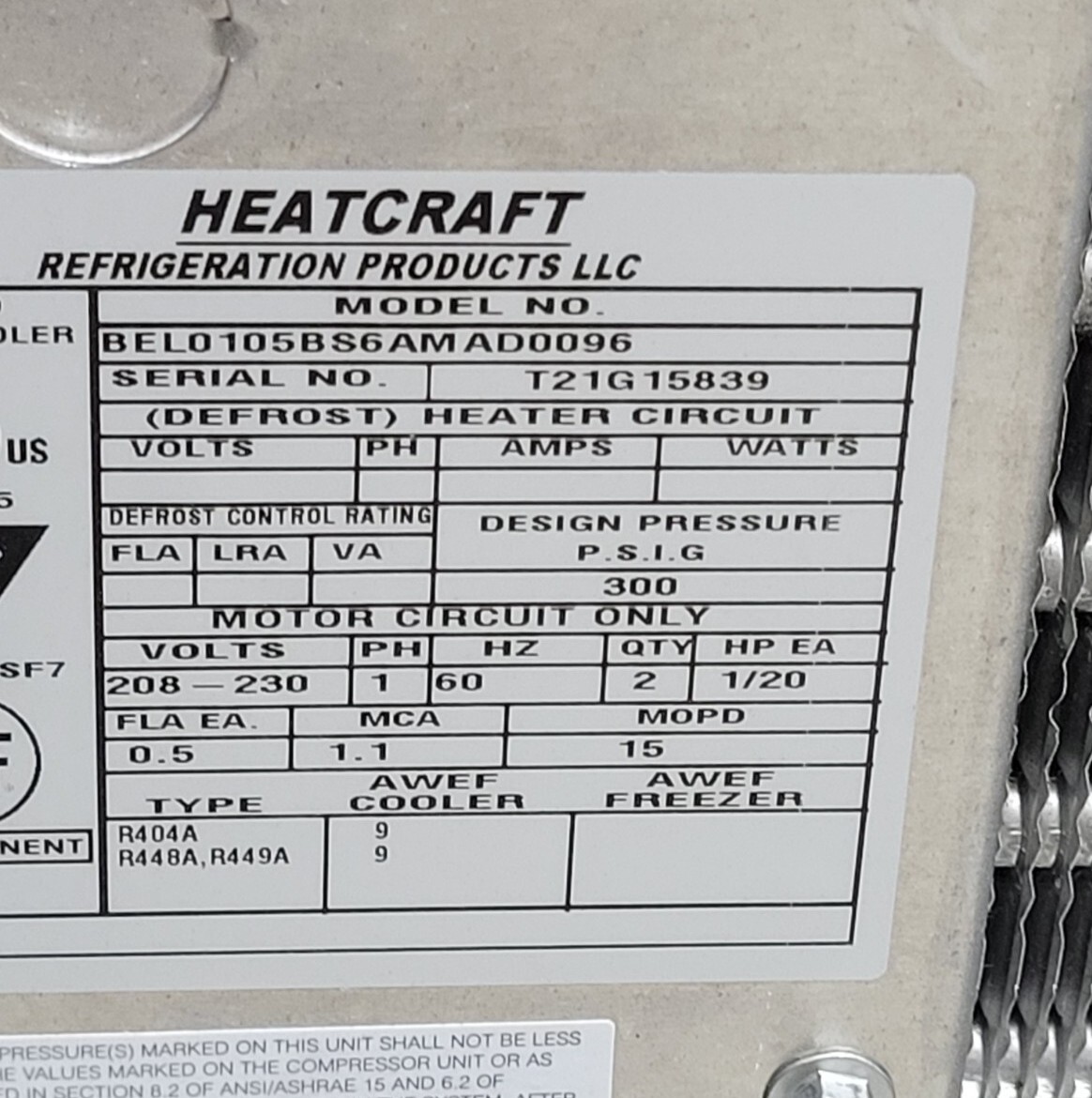 Bohn Heatcraft Walk In Cooler 2 Fan w/Intelligen Refrigeration ...