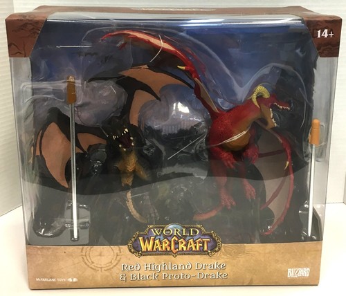 McFarlane World of Warcraft - Red Highland & Black Proto-Drake Dragons ...