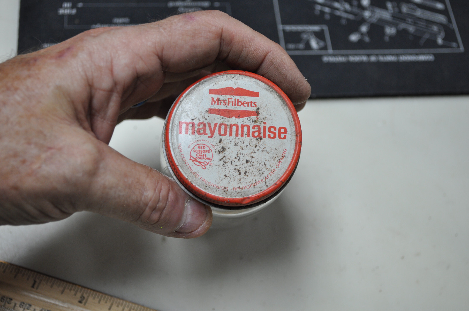 Vintage Mrs Filbert Mayonnaise Glass Jar One Pint , No Label, See ...