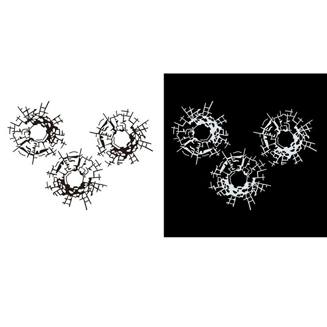 3Pcs/Set 18cm*13.5cm Bullet Holes Glass Art Car Stickers Vinyl Car ...