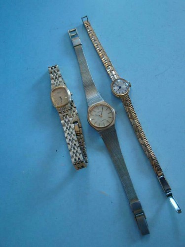 RS0219-317: 3 Damen Armbanduhren goldfarben Stowa / Seiko Quartz ...