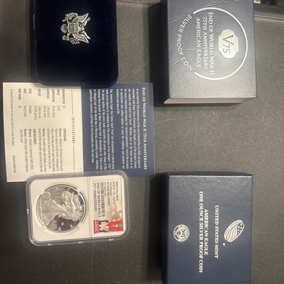 2020-W$1 V75 WWII Privy Mark American Silver Eagle NGC PF70UCAM🪙FIRST ...