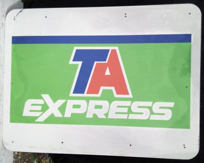 AUTHENTIC RETIRED TA EXPRESS TRUCK STOP ADVERTISING HWY EXIT SIGN 48 ...