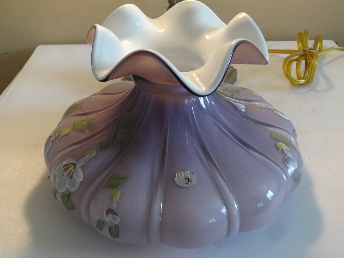 Fenton Hand Painted Rose Lamp Shades