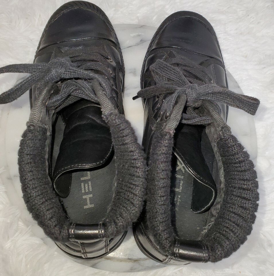 Helix Mens Black Leather Lace Up High Top Boots Size 7.5 | eBay