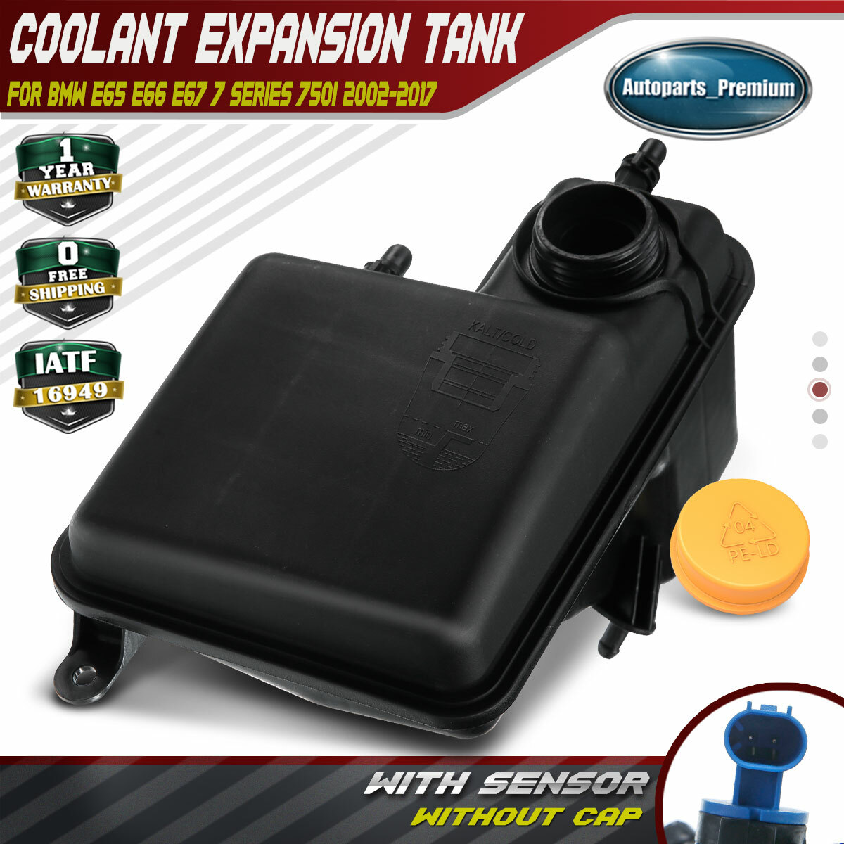 Coolant Expansion Tank w/Sensor for BMW E65 E66 745i 750i 760i 760Li ...