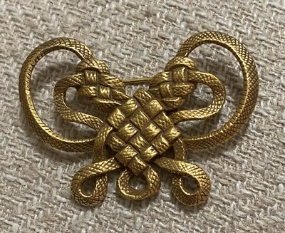 Vintage 1982 Metropolitan Museum Of Art MMA Braided Bow Gold Tone MMA ...