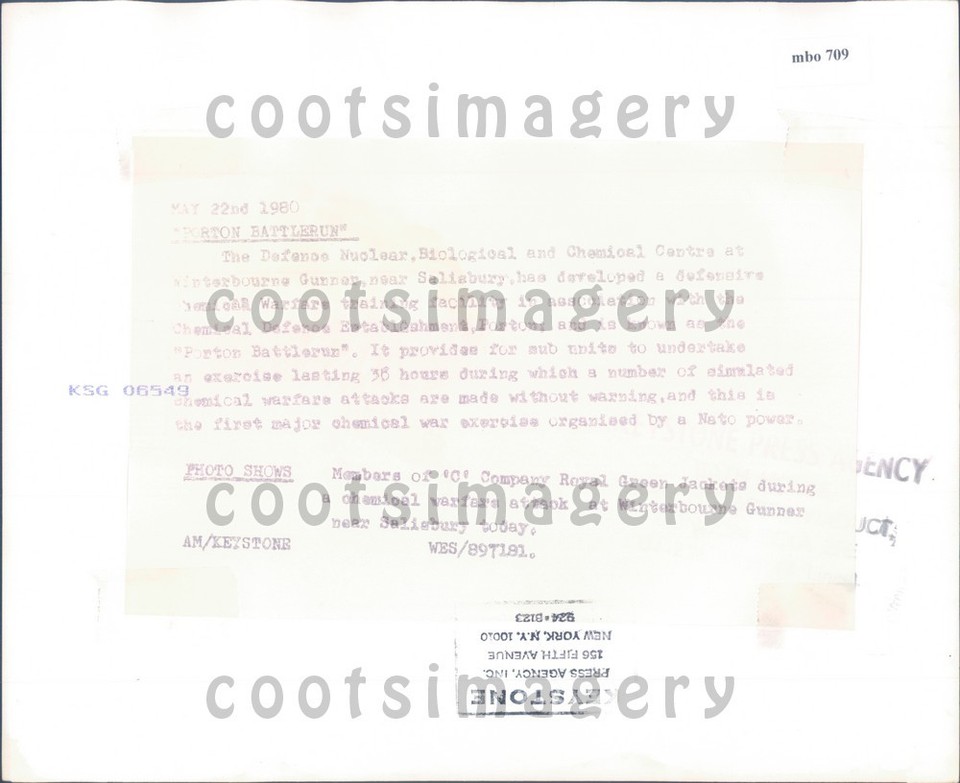 1980 British Chemical Warfare Soldiers Winterbourne Gunner Press Photo ...