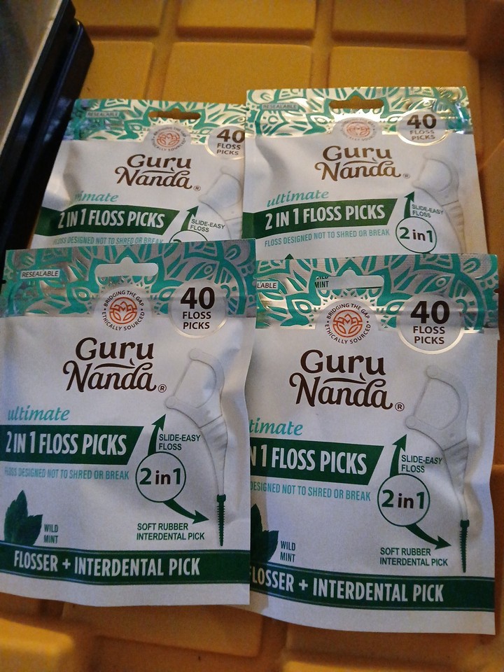 4 PACKS Of Guru Nanda Ultimate 2 in 1 Floss Picks | eBay